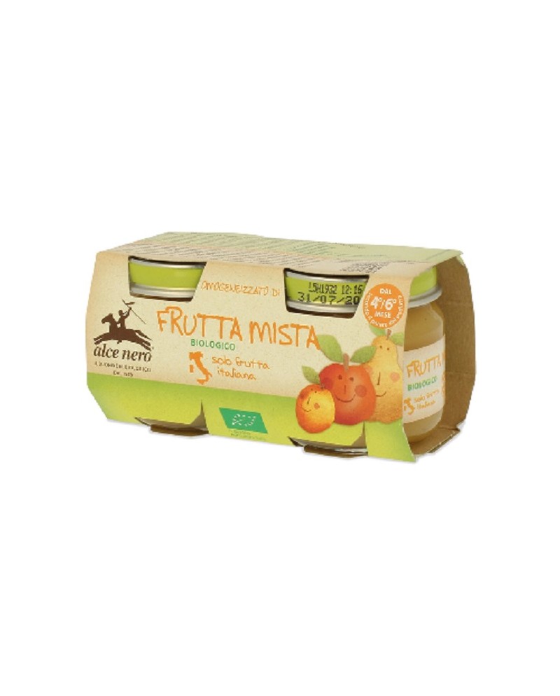 Omogeneizzato di frutta mista Alce Nero 2x80g